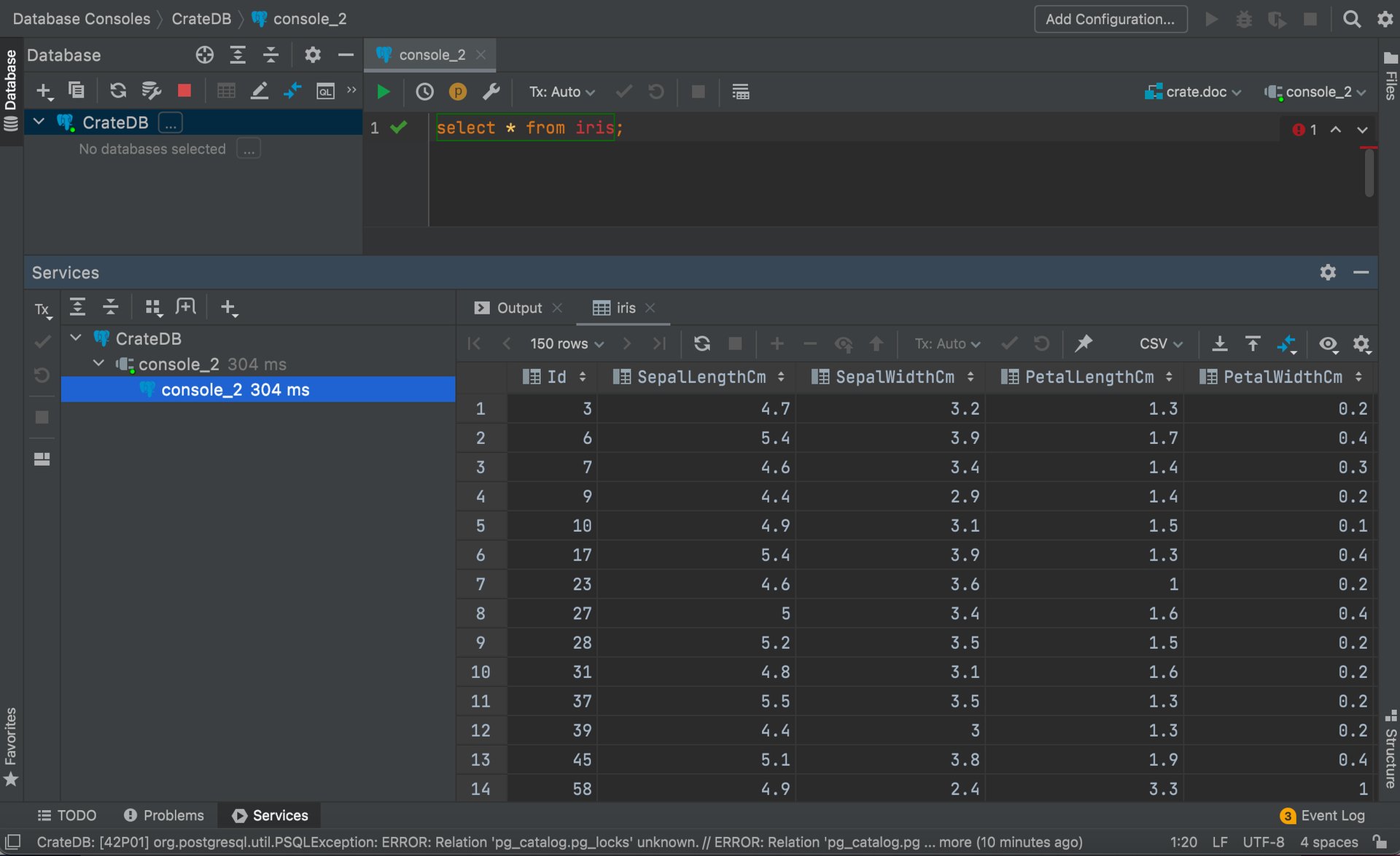 Cratedb Blog Use Cratedb With Datagrip An Advanced Database Ide
