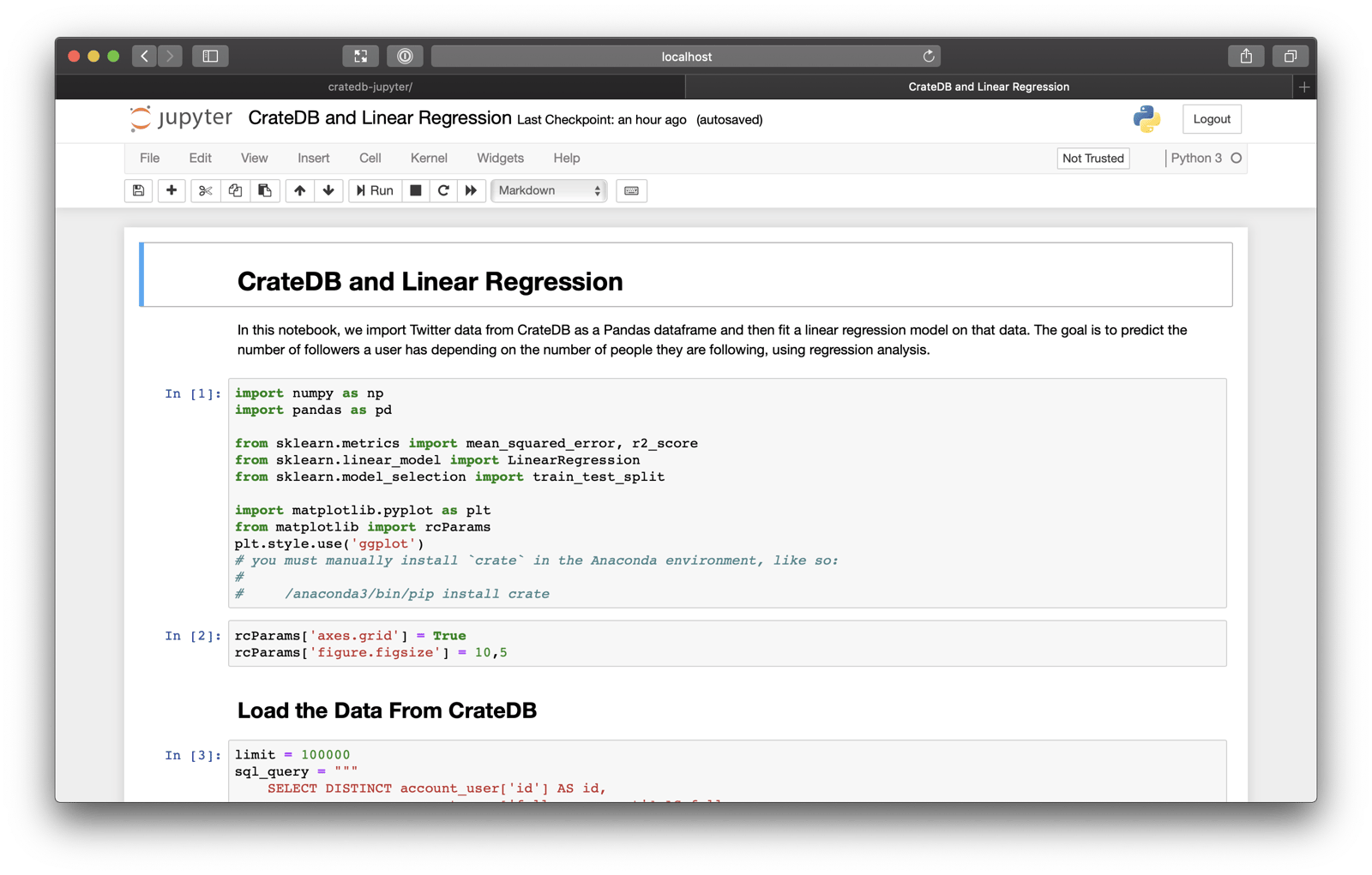 Machine Learning And Cratedb Experiment Design And Linear Regression